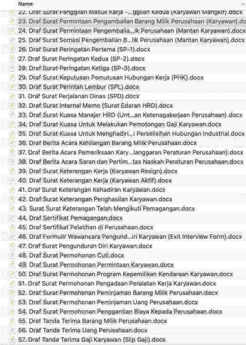 Jual Template Draft Surat Bisnis Perusahaan Dokumen Legal Kantor File ...