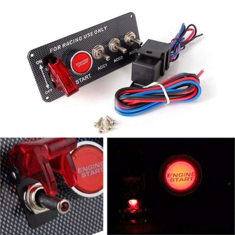 Jual Engine Start Carbon 3 Acc Universal Start Engine Cut Off Panel ...