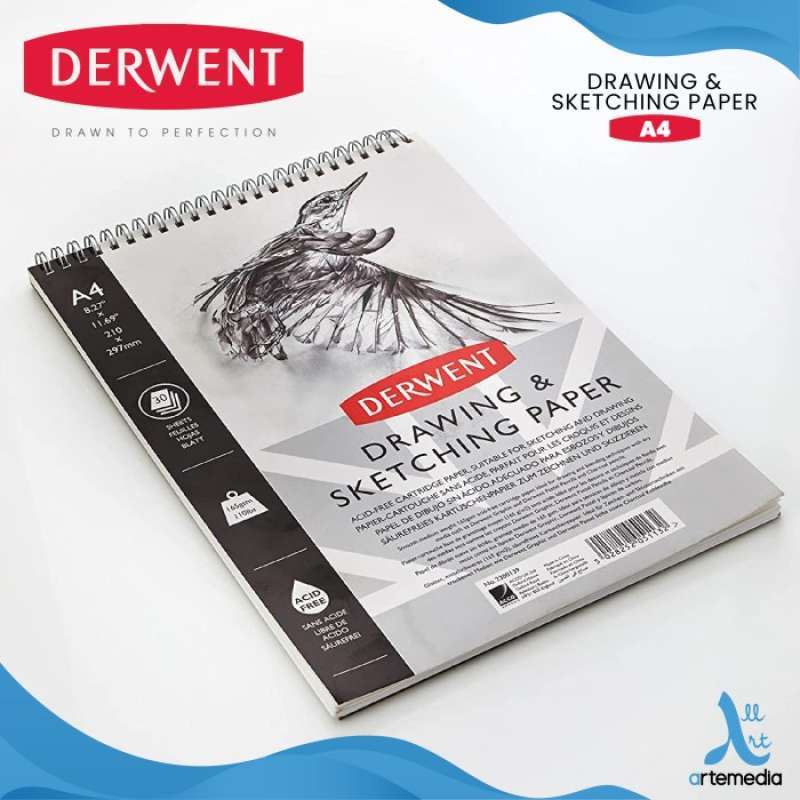 Jual Buku Sketsa Derwent A4 Sketch Pad Wire Bound Drawing Sketching ...
