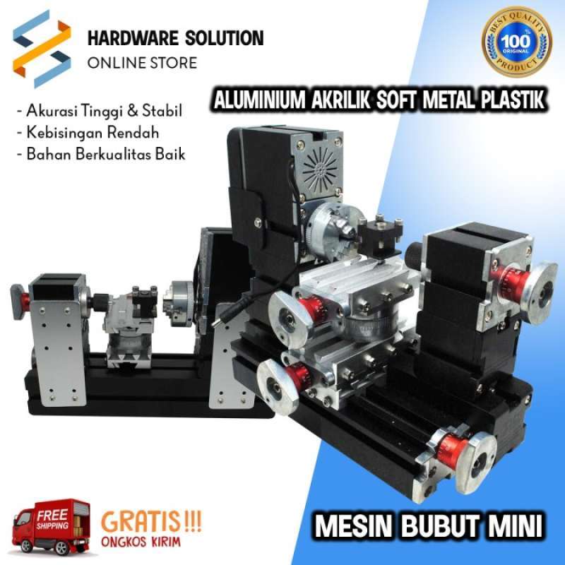 Promo Mesin Bubut Mini Aluminium Akrilik Soft Metal Plastik Lathe 12. ...