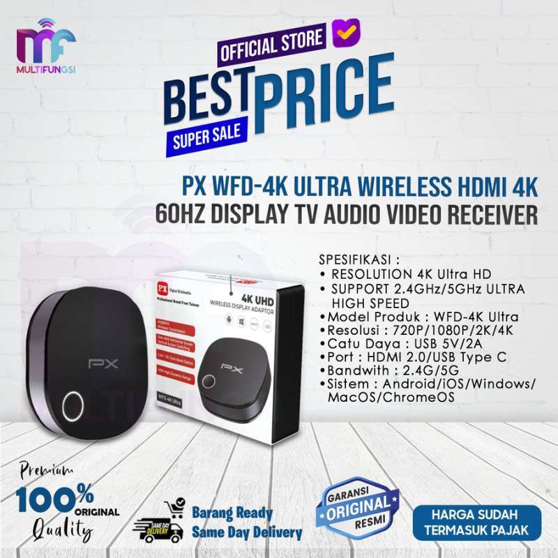 Jual Px Wfd-4k Ultra Wireless Hdmi 4k 60hz Display Tv Audio Video ...