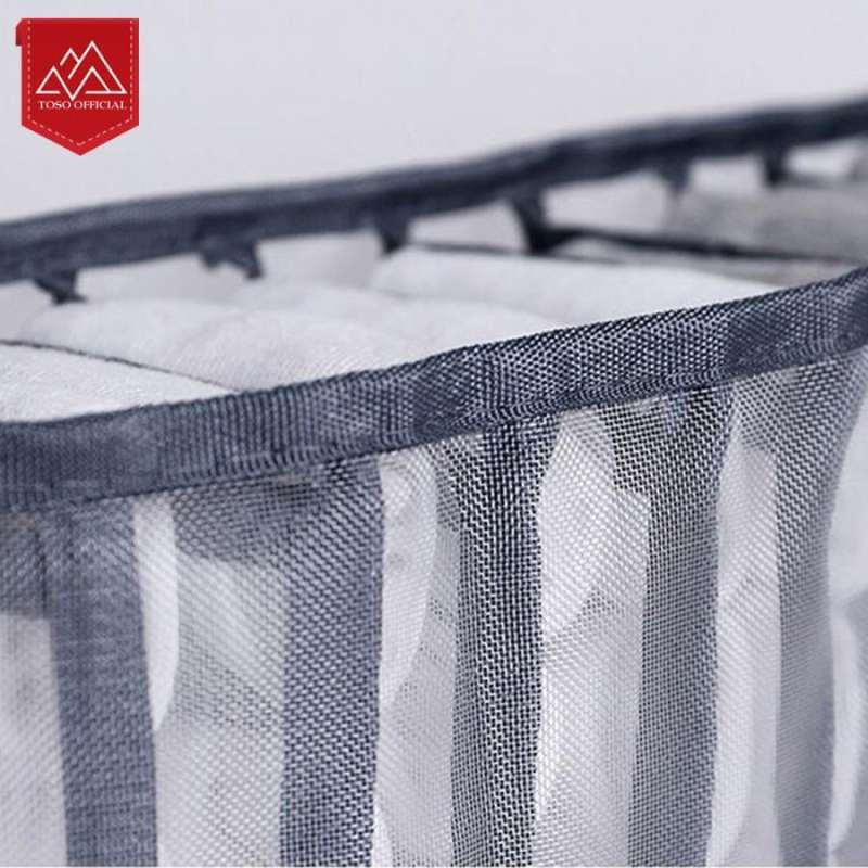 Jual Kotak Sekat Pembatas Pakaian Closet Organize Storage Bra Box Underwear - Grey-6grid Bra Di ...