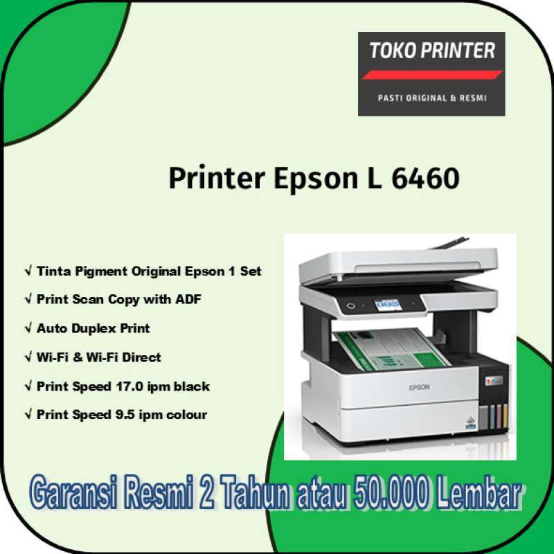 Jual Printer Epson Ecotank L6460 L 6460 A4 Print Scan Copy - Tinta ...