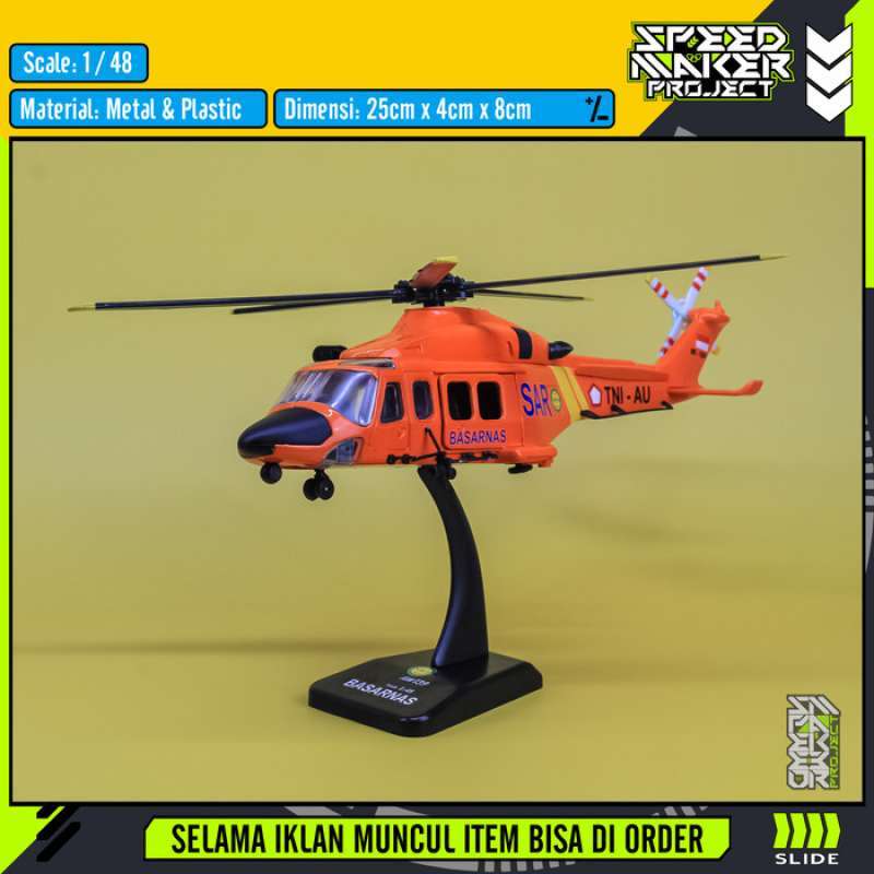 Promo Newray Sky Pilot Custom Helicopter AW139 Basarnas Rescue Diecast ...