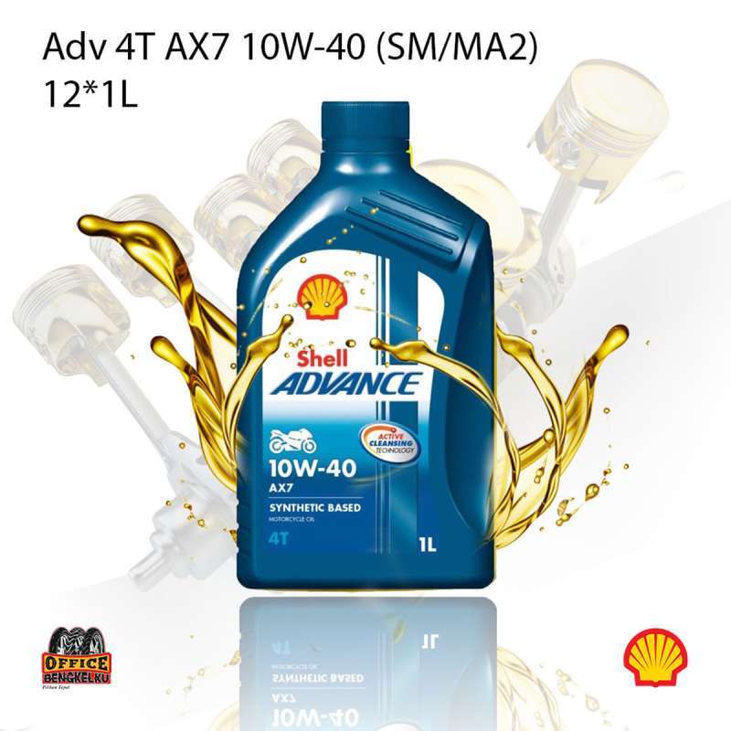 Promo Oli Shell Adv 4t Ax7 10w-40 (sm/ma2) 12*1l Untuk Motor Sport Diskon 15% Di Seller ...