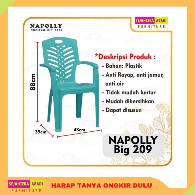 Promo kursi plastik napolly BIG 809B kursi makan kursi teras kursi ...