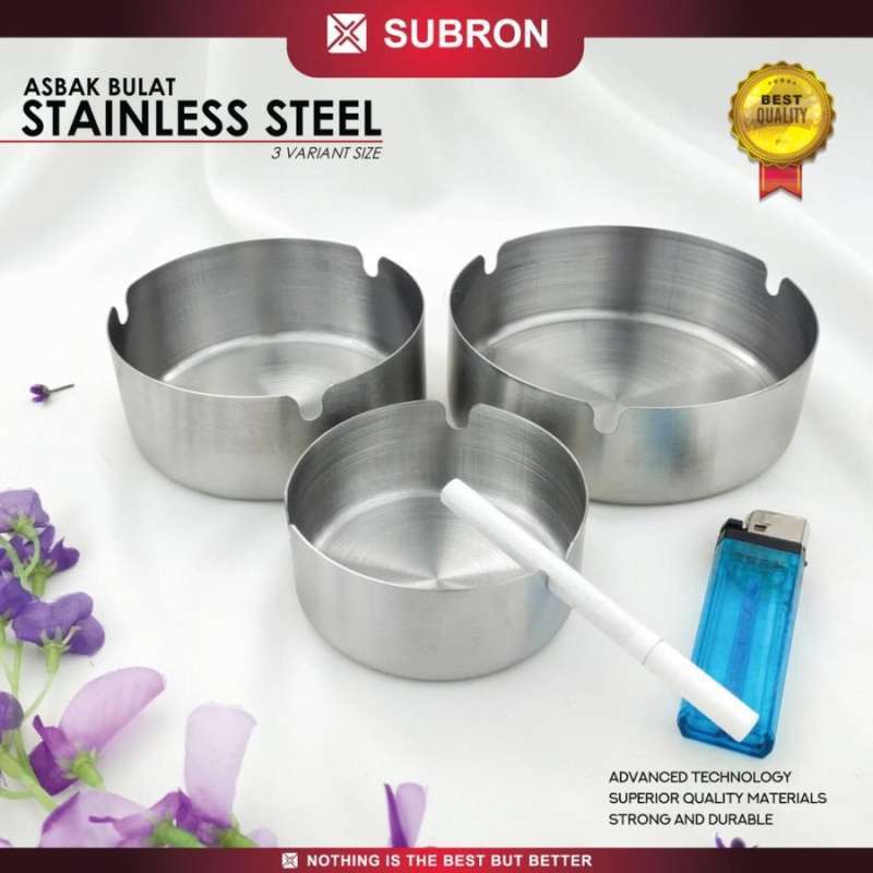 Jual Asbak Rokok Bulat Elegant Stainless Steel Subron Diameter 8cm ...