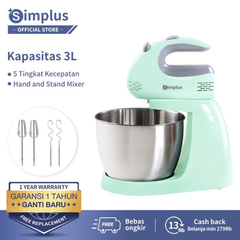 Promo Simplus Stand Mixer Elektrik Adonan Dan Telur Multifungsi Diskon ...
