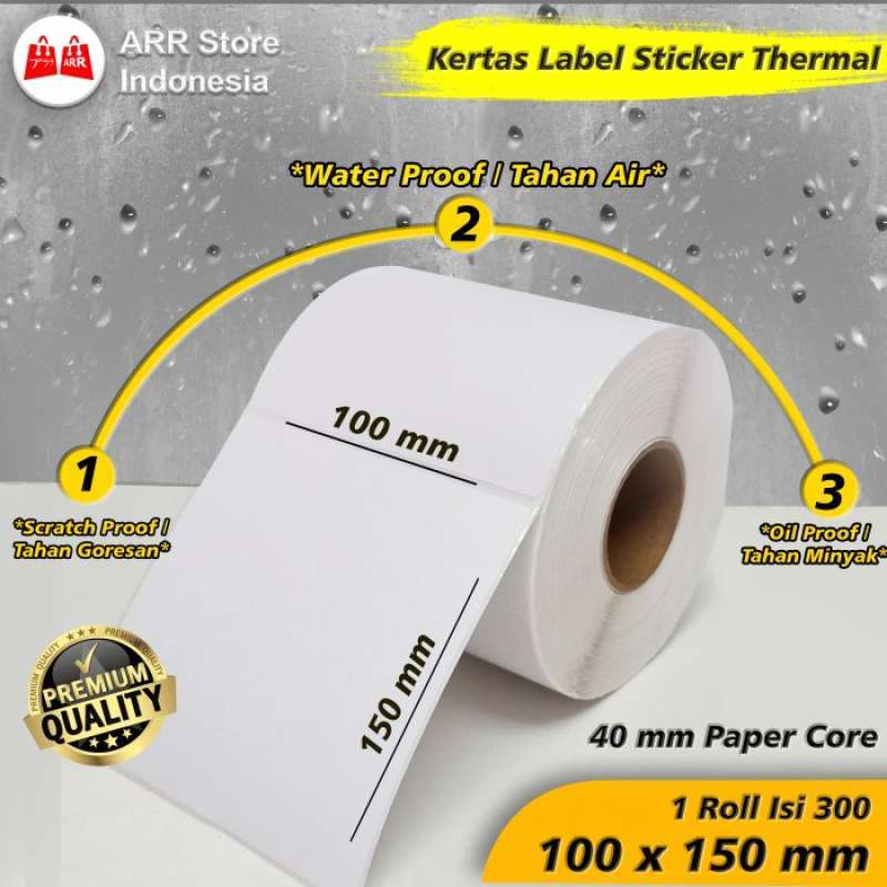 Jual kertas sticker label thermal barcode kertas printer thermal 100x150 mm di Seller Galelleaa ...