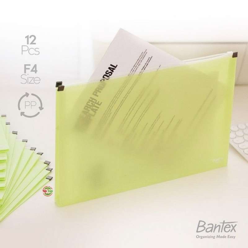 Promo Bantex Map Folder Zipper Envelope Holder F4 Plastik ( 12 Pcs ...