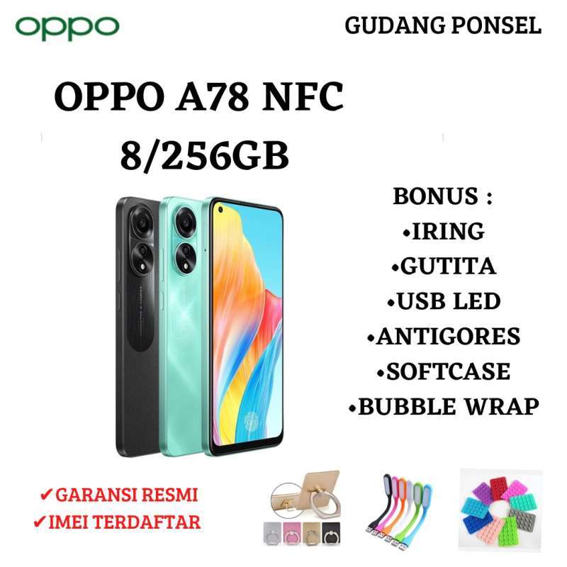 Promo Oppo A78 4g Nfc 8/256gb Garansi Resmi + Bonus - Black Diskon 27% Di Seller Gudang Ponsell ...