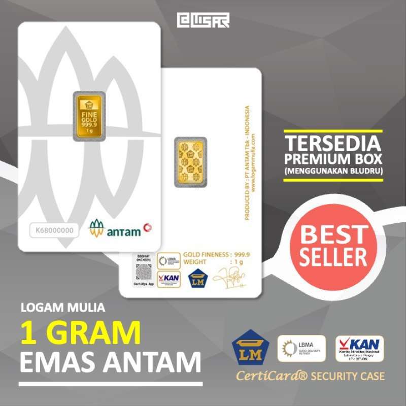 Promo LM Logam Mulia Emas Antam 1 gram Certieye Kemasan Press Kado ...