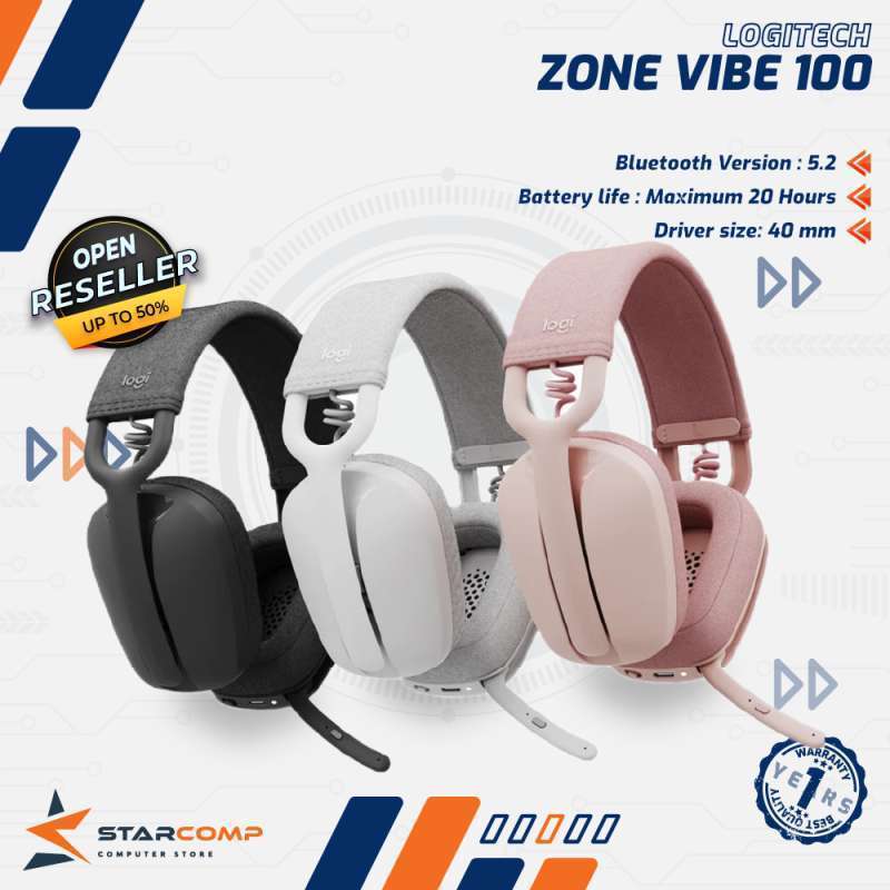 Jual Logitech Zone Vibe 100 Wireless Headset Bluetooth Di Seller Proton ...