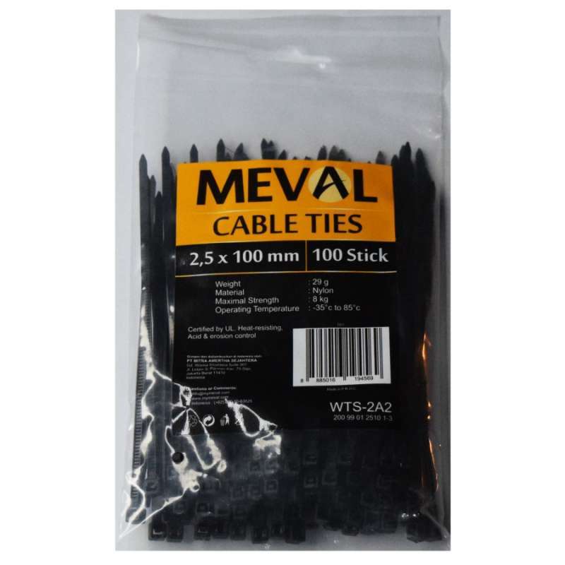 Promo Kabel Ties 2,5mm Cable Ties 10cm, Hitam/putih - Meval Fleksibel ...
