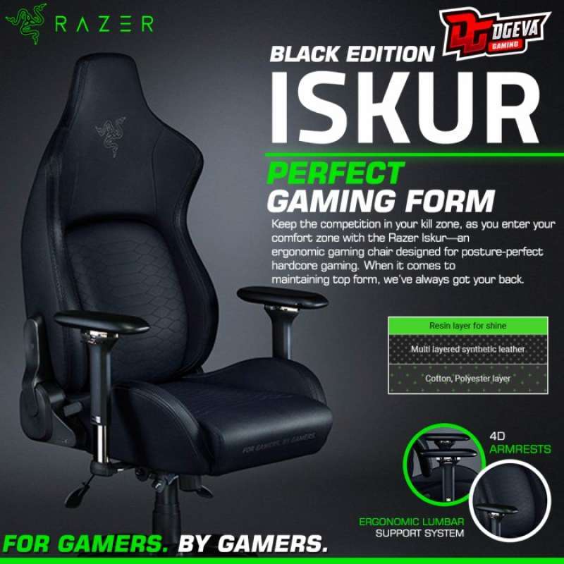 Jual Razer Iskur Black Edition Gaming Chair / Kursi Gaming Razer Iskur ...