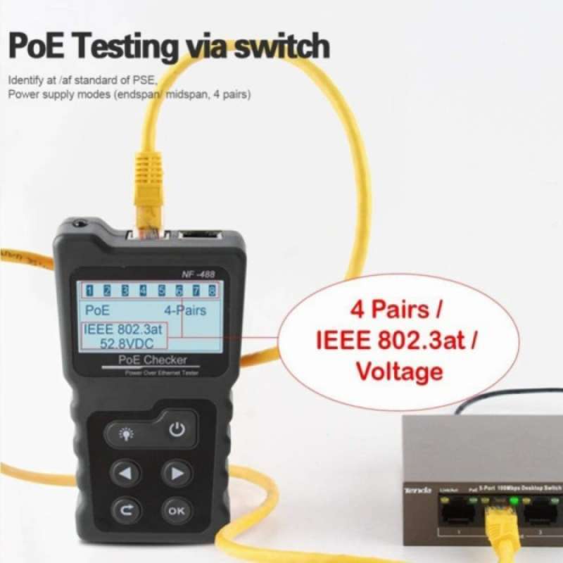 Promo PoE Tester Inline NF-488 tester Power For Power Over Ethernet ...