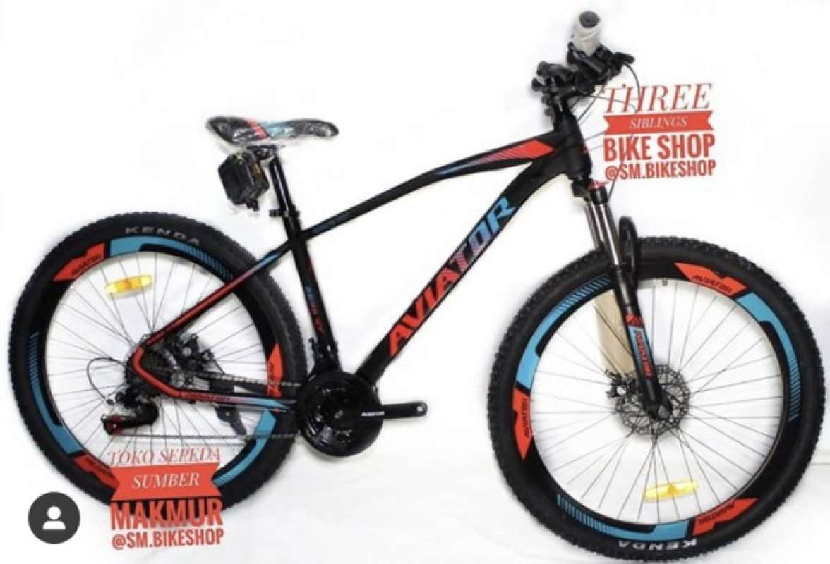 Promo Sepeda Gunung Aviator 2692 Xt Vt 27.5 Inch Black Blue, 24 Speed ...