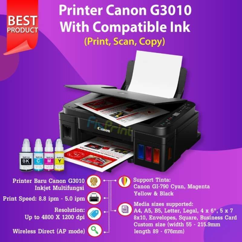 Promo Printer Canon G3010 G 3010 All in One Print Scan Copy WiFi Diskon ...