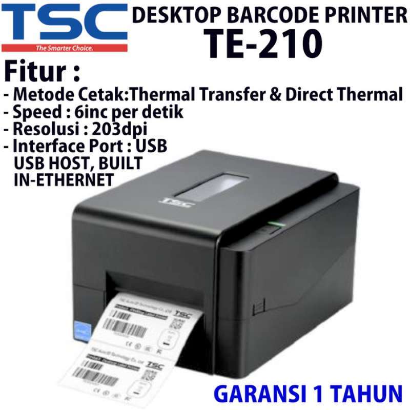 Jual TSC Desktop Barcode Printer TE210 (BUILT-IN ETHERNET) di Seller Cuanz Store - Kalibata ...