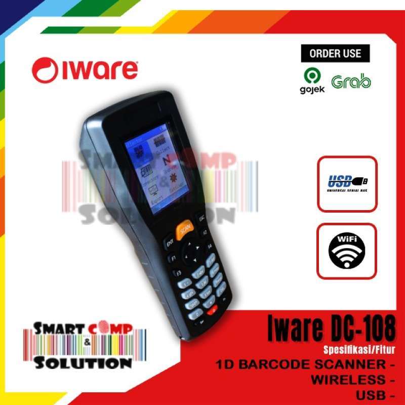 Promo Barcode Scanner PDT 1D Wireless Iware DC108 / DC-108 - Inventory ...