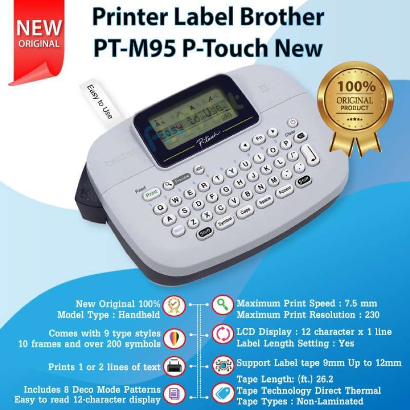 Promo Brother Label Printer Ptouch Pt-m95 Portable Handy Label Maker ...