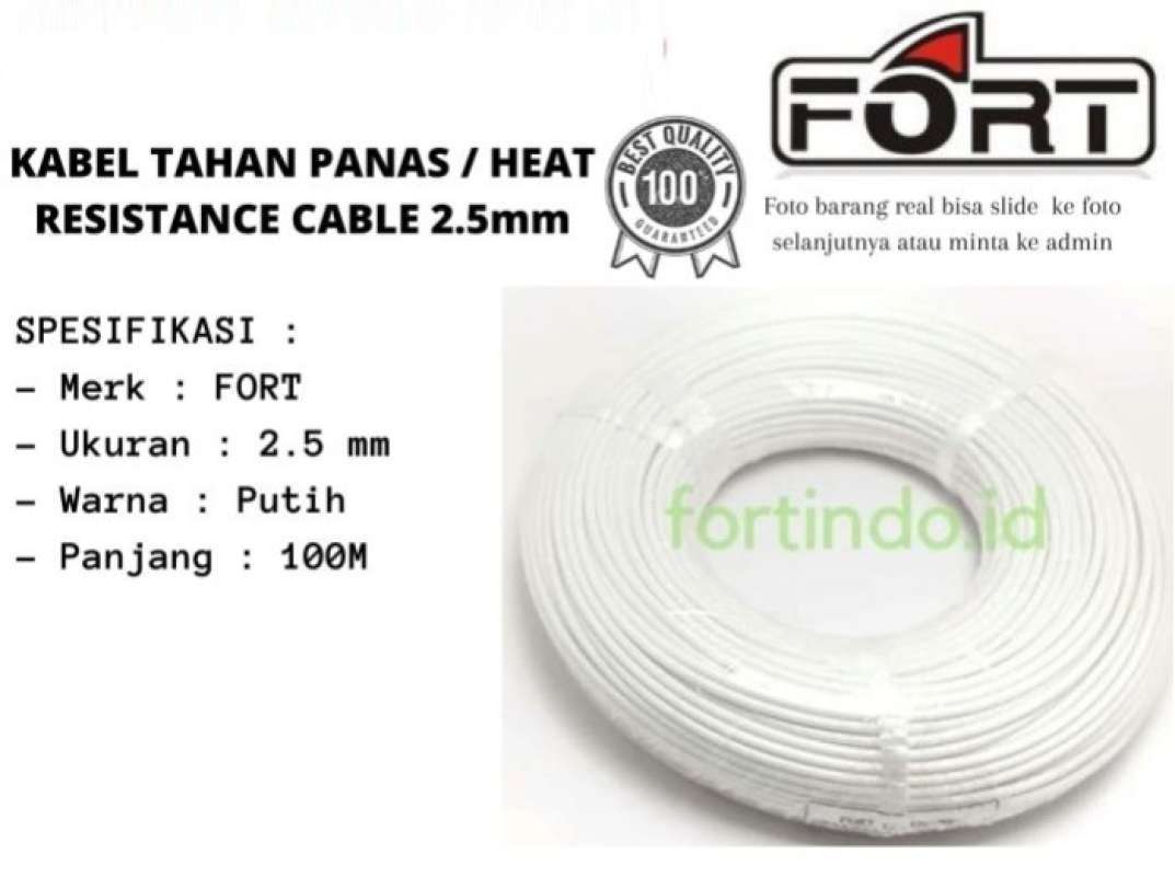 Jual Kabel Anti Panas 2.5 Mm Heat Resistance Cable Tahan Merk Fort Di ...