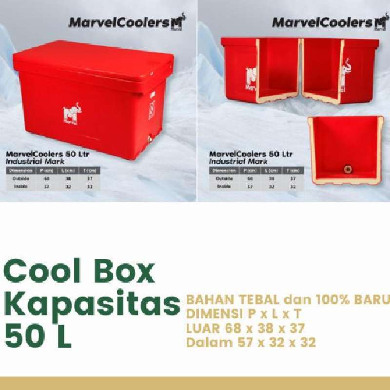 Jual Cooler Box 50 L Liter Es / Ice Cool box Marvel (Not Marina / Lion ...