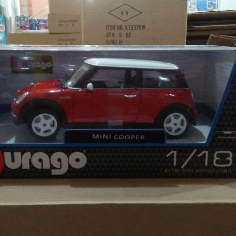 Jual Mobil Koleksi Mini Cooper Warna Merah Skala 1:18 Burago Di Seller ...