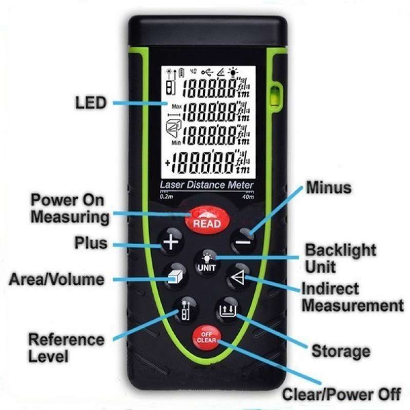 Jual Mini Laser Digital Distometer 40 Meter Max 40M Anti dust Splash ...