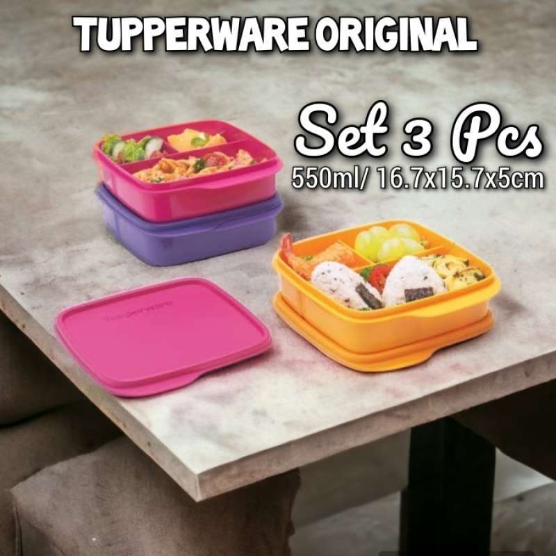 Promo Tupperware Bekal Bento Lunch Box Tempat Makan Bersekat Set Promo ...