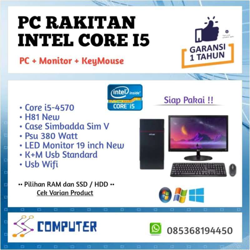 Promo Paket PC Komputer Rakitan Core i5 Gen 4 Lengkap Diskon 23% di ...