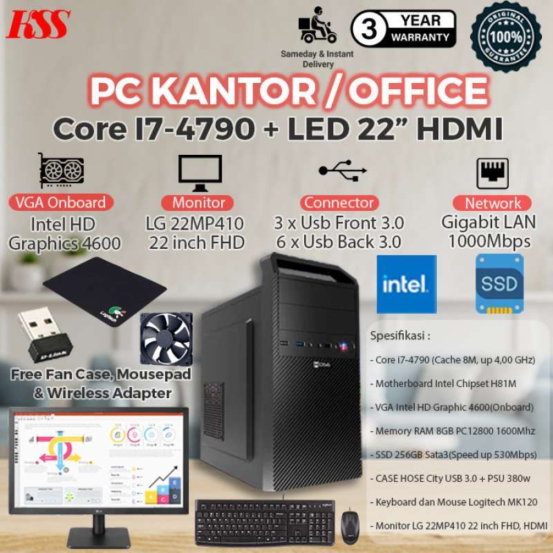 Promo [baru] Pc Rakitan / Komputer Core I7 + Ssd + Monitor Cocok Buat ...