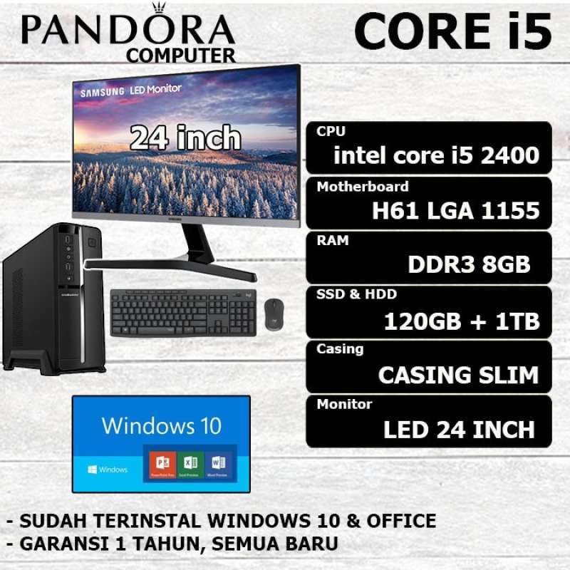 Promo Cpu Komputer Core I5 + Led 24 Inch Diskon 23% Di Seller Gigaba ...