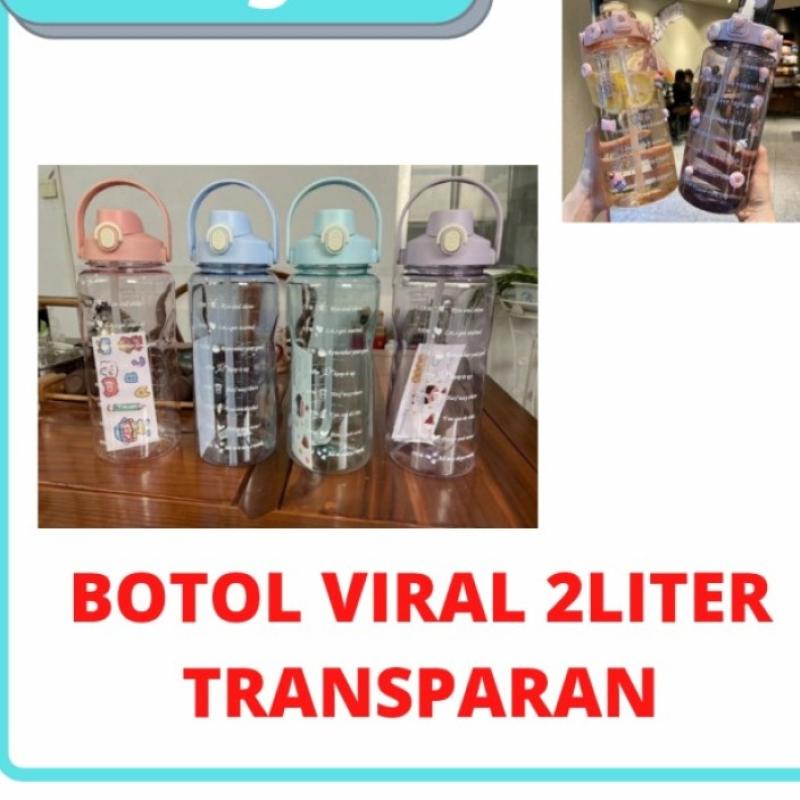 Jual Botol Viral Transparan Bening Motivasi 2Liter 2L 2000Ml Botol Viral di Seller ROUT SHOP ...