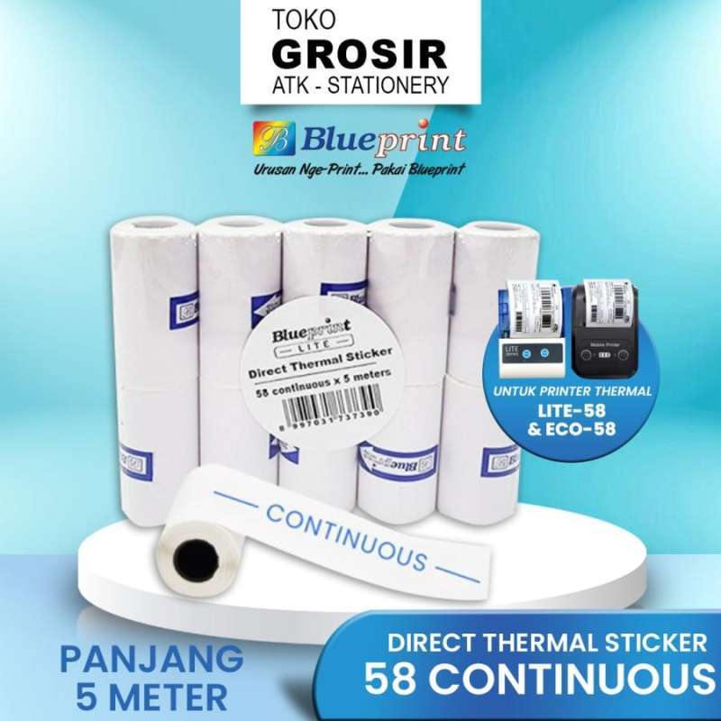 Jual Kertas Label Thermal Blueprint Original Harga Termurah Mei 2024 ...