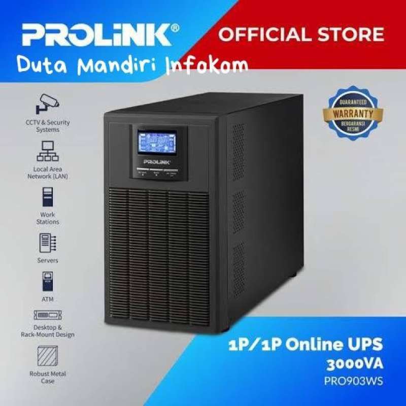 Promo Prolink PRO903WS 1P/IP 3KVA 2400W Online UPS with AVR Diskon 23% di Seller Vegara Store ...