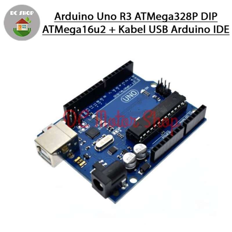 Promo Arduino Uno R3 ATMega328P DIP ATMega16u2 + Kabel USB Arduino IDE ...
