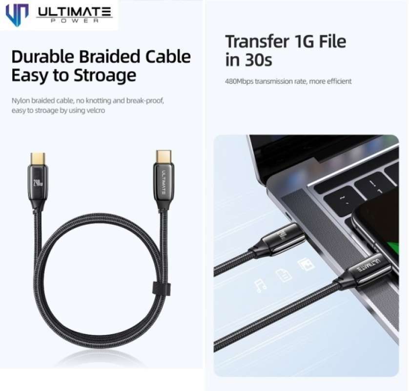 Promo Ultimate Kabel Data Pd 240W Type-C To Type C Usb-C Super Fast Charging Diskon 23% di ...