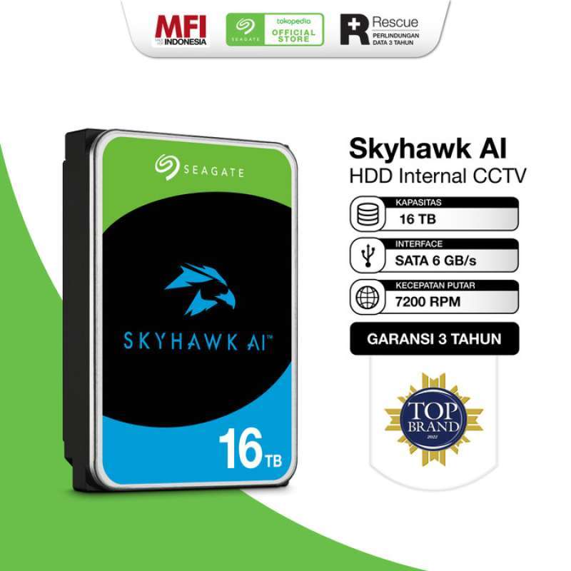 Promo Seagate SkyHawk AI HDD / Hardisk Surveillance 16TB SATA 7200RPM ...
