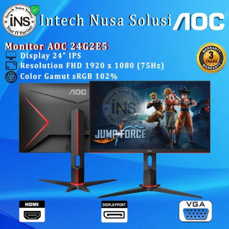 Promo Monitor Aoc 24g2e5 24 Fhd 75hz 1ms Srgb 102% Hdmi Dp Vga 3yr Diskon 23% Di Seller Gigaba ...