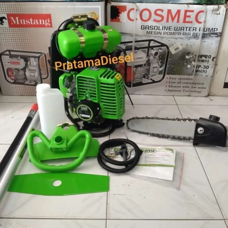 Promo Paket (2in1)Mesin potong rumput RYU RBC 2T+Chainsaw potong kayu ...