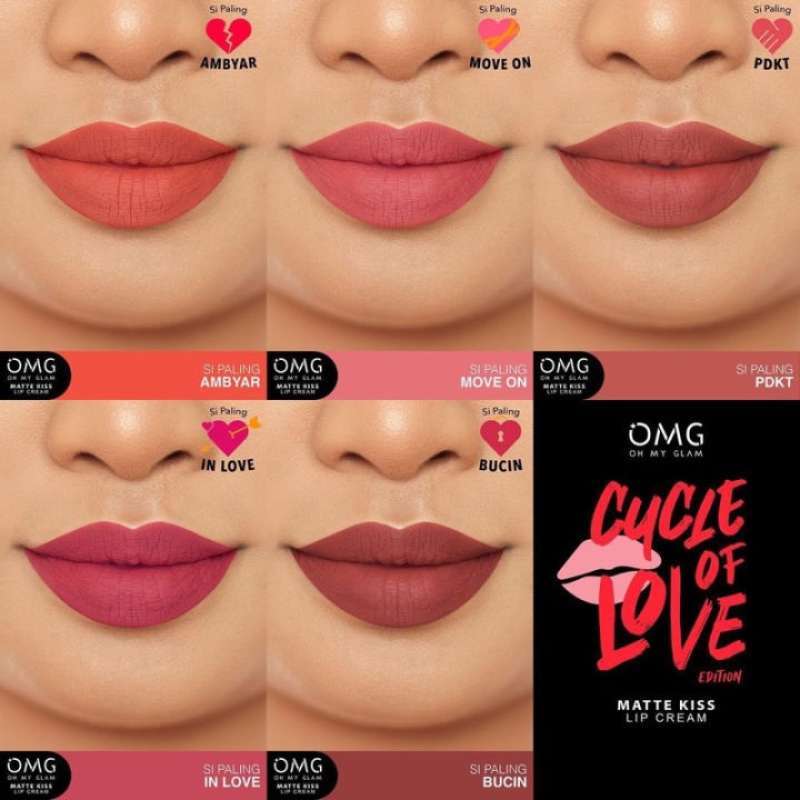 Jual OMG Oh My Glam Matte Kiss Lip Cream Cycle of Love Edition ...