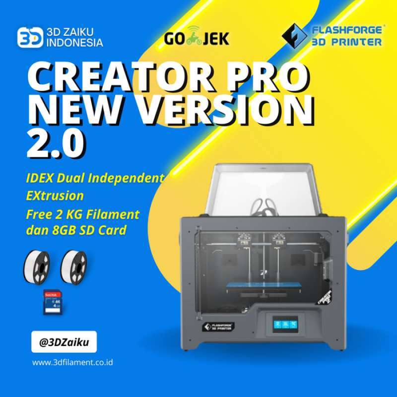 Jual 3D Printer Flashforge Creator Pro Dual Extrusion di Seller Cetakanmu Store - Duri Kepa ...