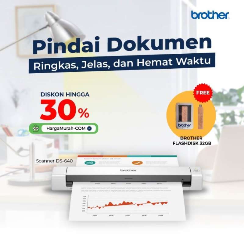 Promo Brother Scanner Ds-640 Compact Mobile Document Ds640 Diskon 23% ...