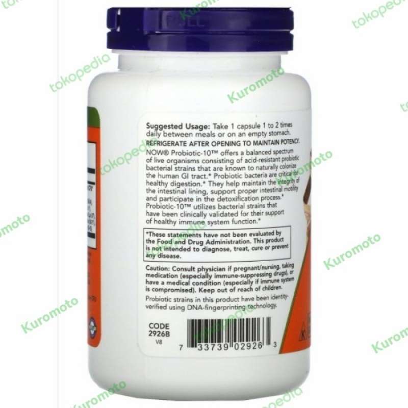 Jual Now Foods Probiotics-10 Strains 25 Billion 50 Veg Capsules Di ...