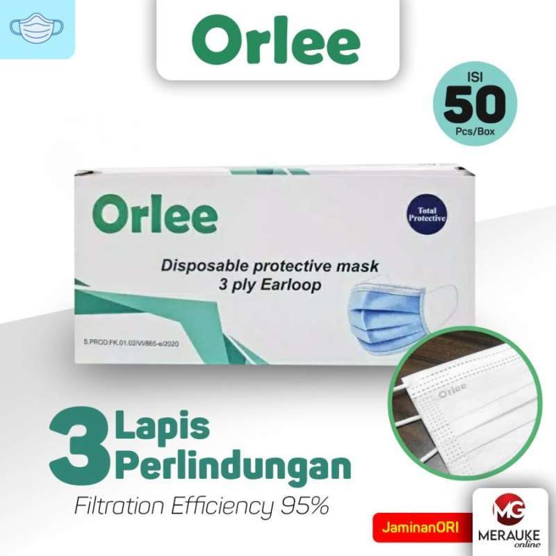 Jual Masker Orlee Earloop 3 Ply Box 50s Di Seller Merauke Online ...