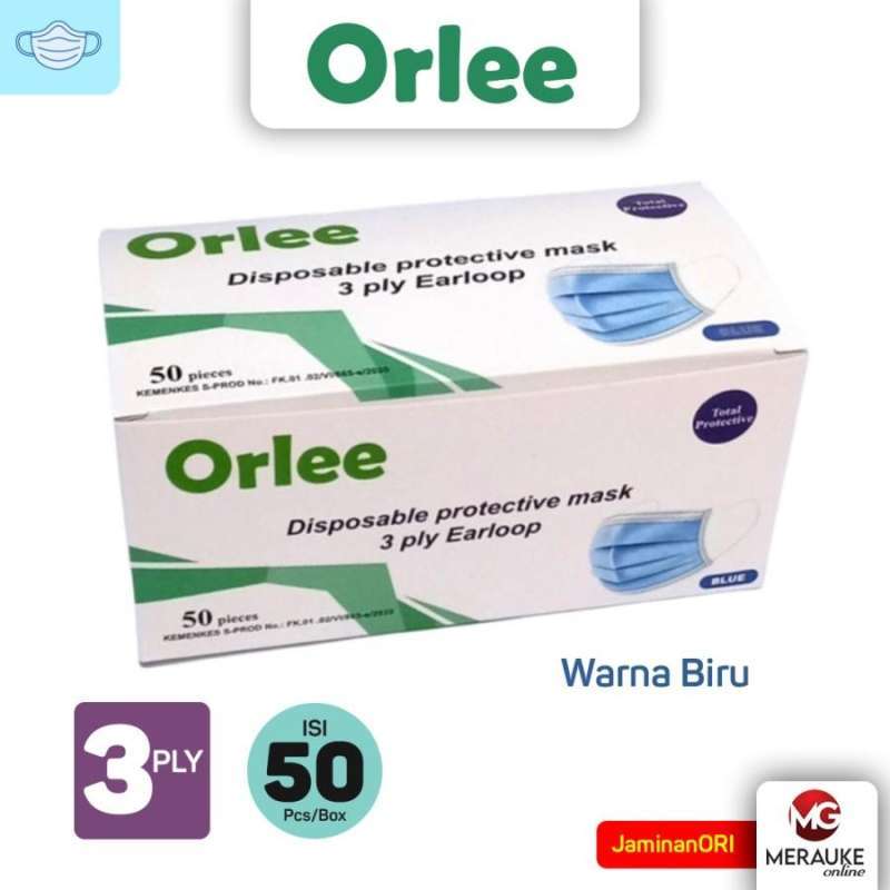 Jual Masker Orlee Earloop 3 Ply Box 50s Di Seller Merauke Online ...