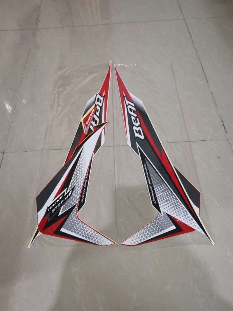 Promo Stiker Bodi & Lis Body & Striping Beat Fi 2019 Iss Putih Merah ...