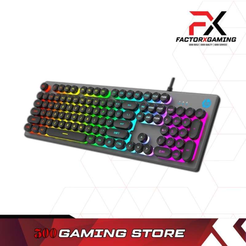 Jual Hp K500 - Rainbow Backlight Fullsize Membrane Gaming Keyboard I ...