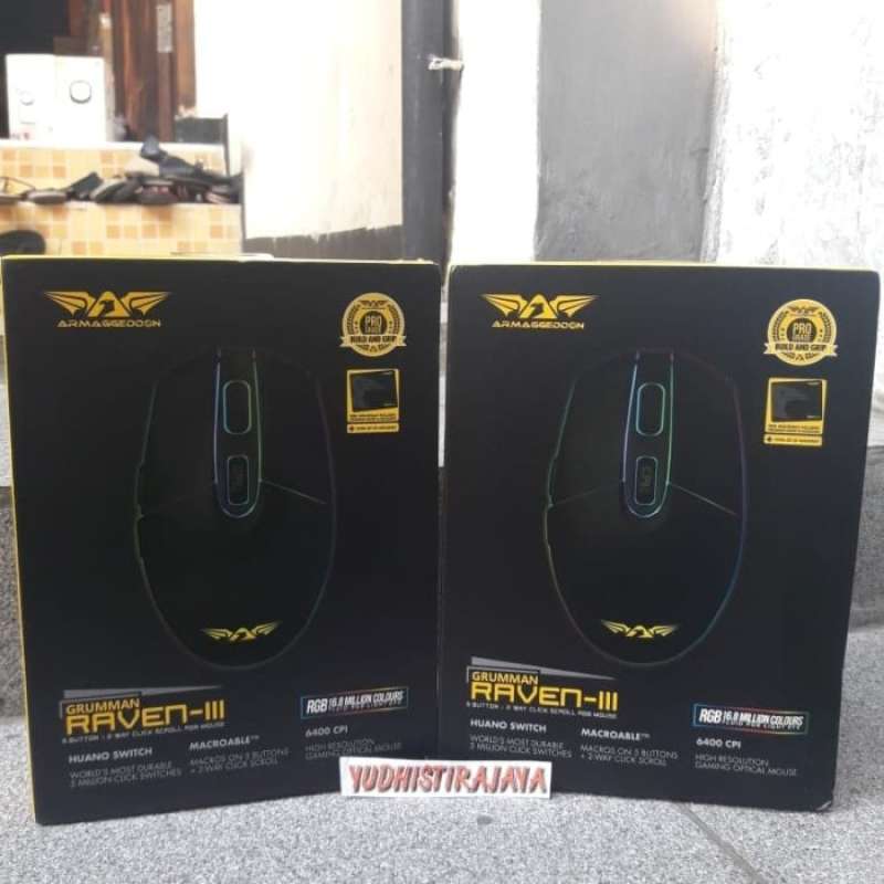 Promo Armaggeddon RGB Gaming Mouse Raven III 6400CPI Free Mousematt ...